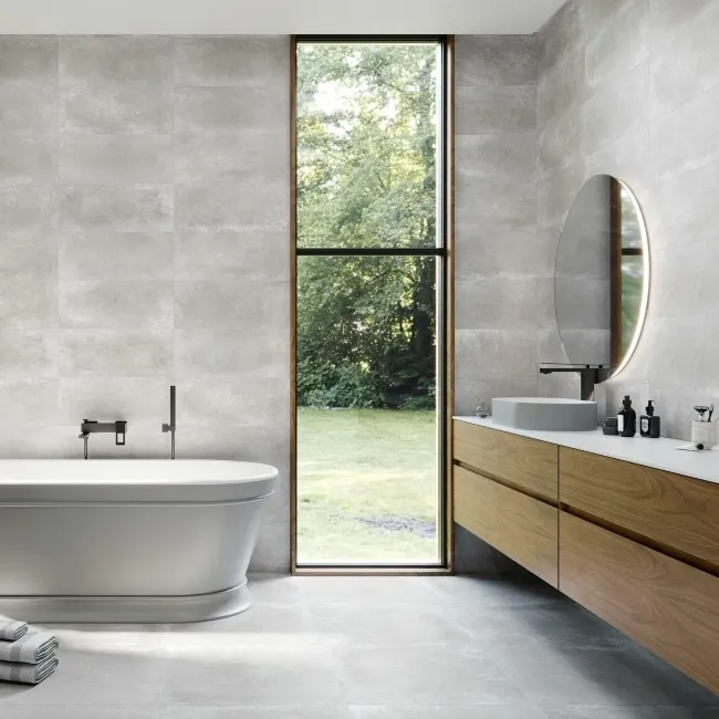 Beton Grey Concrete Effect Matt Ceramic Wall Tile | Tile Mountain
