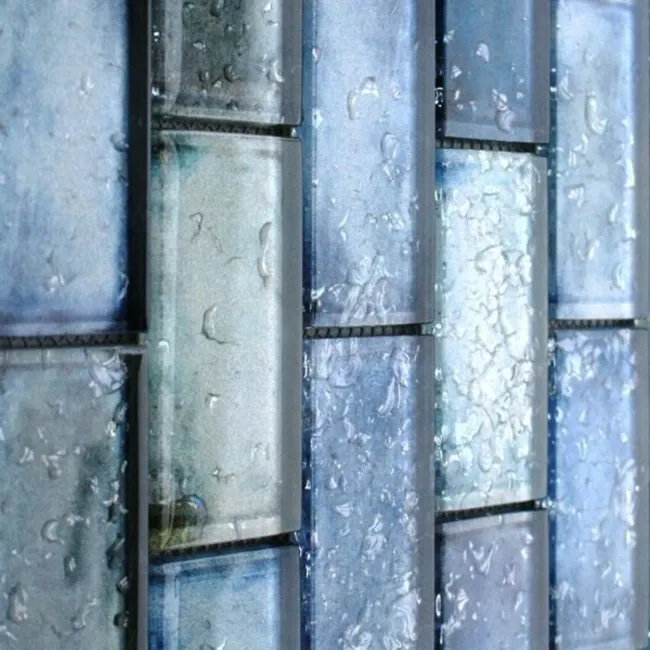 Raindrop Blue Glass Gloss Mosaic 300x300 Tile- Tile Mountain