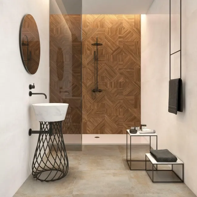 Nantes Dark 3D Wood Panel Effect Wall Tile | Tile Mountain