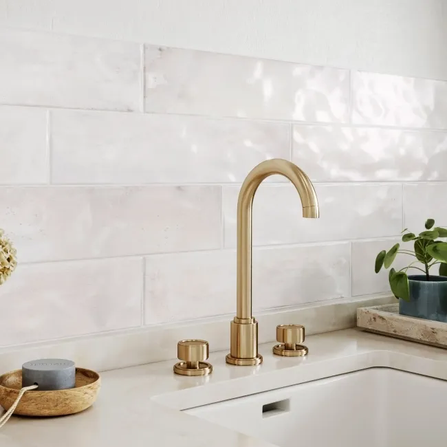 Zellige Antique White Gloss Porcelain Tile | Tile Mountain