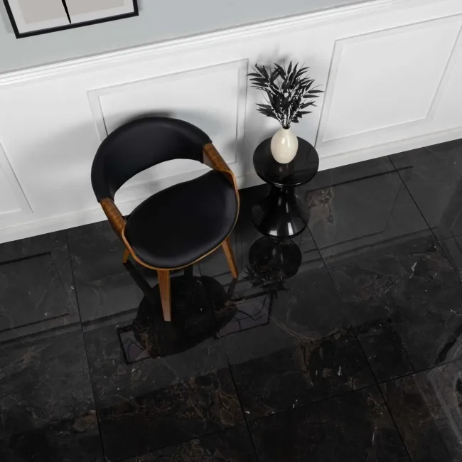 The Room Black Polished Porcelain Tile from Tile Mountain