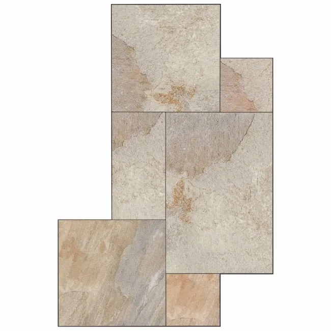 Filita Modular Beige Stone Effect Anti Slip Matt Porcelain Floor Tile ...