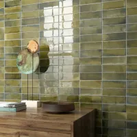 Luma Olive Green Gloss Ceramic Wall Tile | TileMountain