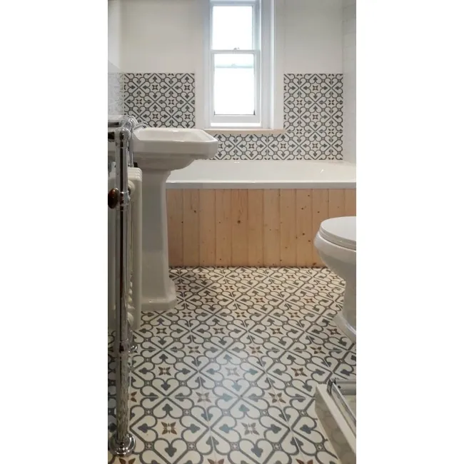 Brighton Blue Pattern Matt Porcelain Floor Tile