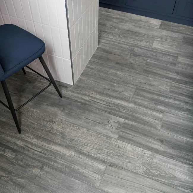 Copenhagen Dark Grey Rectified Wood Effect Floor Tile