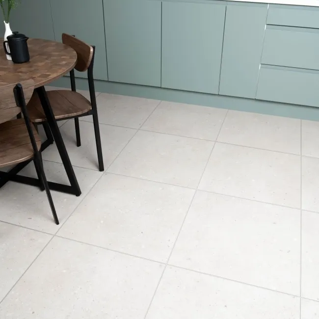 Flakestone Greige Concrete Effect Matt Porcelain Floor Tile | Tile Mountain