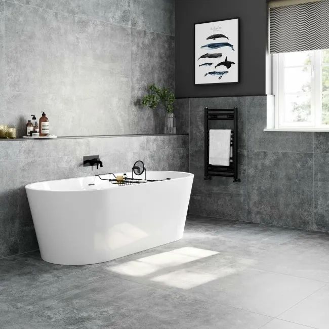 Optic Grey Matt Stone Effect Porcelain Floor Tile