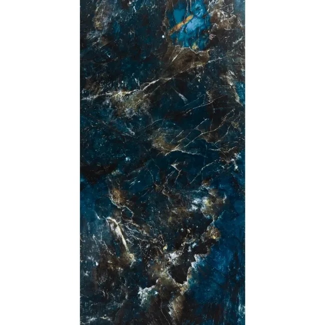 Sky Blue Marble Effect Polished Porcelain Tile