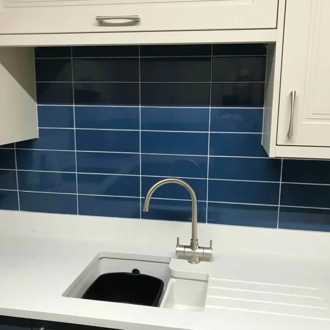 Linear Navy Blue Gloss Ceramic Wall Tiles- Tile Mountain