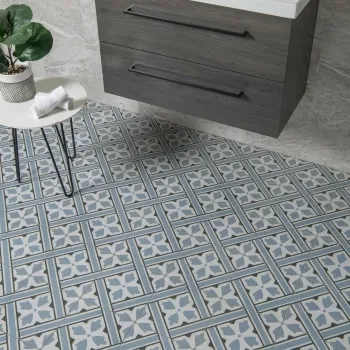 Agadir Blue Pattern Matt Ceramic Floor Tile | Tile Mountain