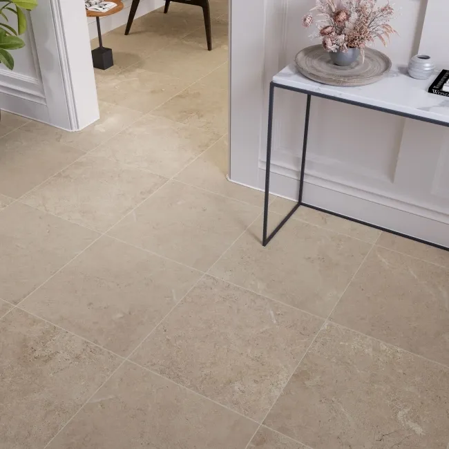 Baltico Beige Stone Effect Matt Porcelain Floor Tile | Tile Mountain