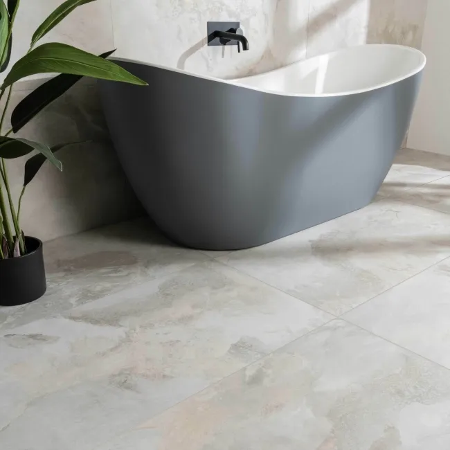 Slate Way Light Grey Matt Porcelain Wall and Floor Tile | Tile Mountain