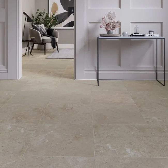 Baltico Beige Stone Effect Matt Porcelain Floor Tile | Tile Mountain