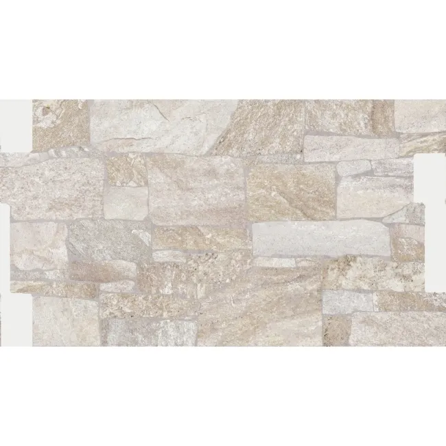 Stones Beige Dry Wall Effect Porcelain Wall Cladding Tile