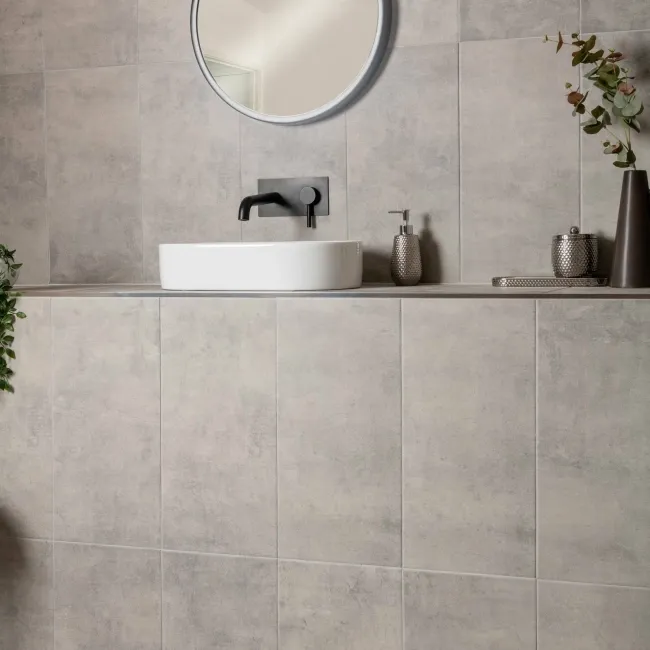 Urban Grey Cement Effect Matt Porcelain Wall and Floor Tile | TileMountain
