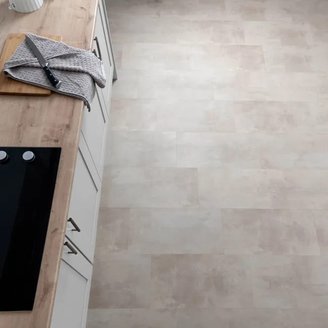 Antalya Beige Stone Tile Luxury Click Vinyl Flooring 5.5mm | Tile Mountain