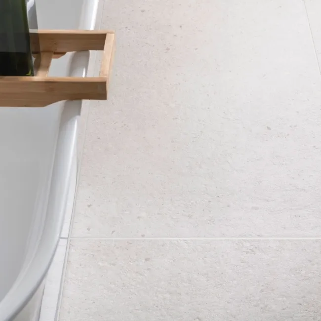 Flakestone Cream Concrete Effect Matt Porcelain Wall and Floor Tile ...