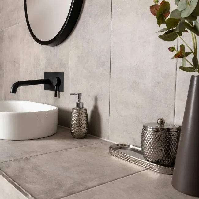 Urban Grey Cement Effect Matt Porcelain Wall and Floor Tile | TileMountain