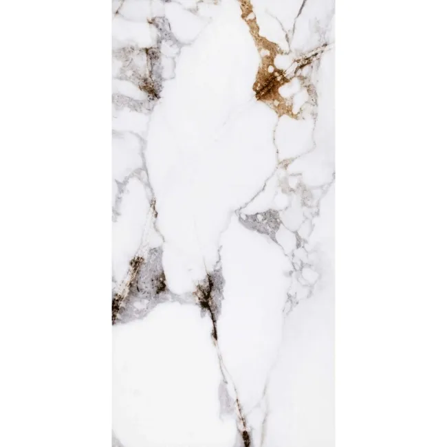 Barnaby White Marble Effect Gloss Wall & Floor Tile