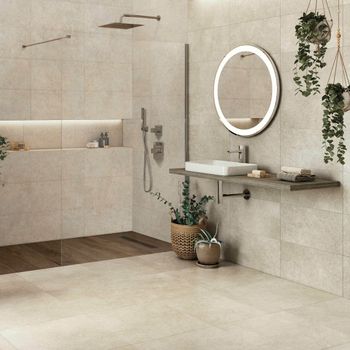 Roca Limestone Effect Ivory Matt Porcelain Wall & Floor Tile | Tile ...