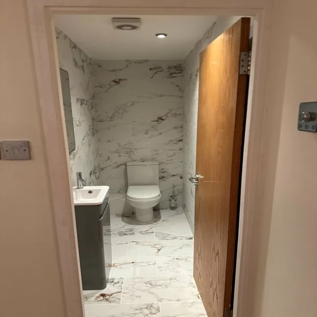 Barnaby White Marble Effect Matt Porcelain Wall & Floor Tile