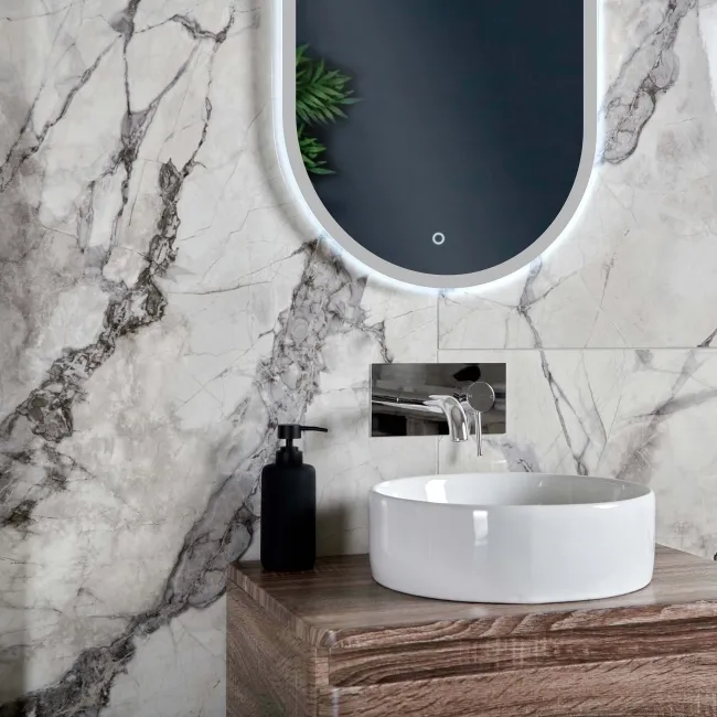Invisible Marble Effect Gloss Ceramic Wall & Floor Tiles
