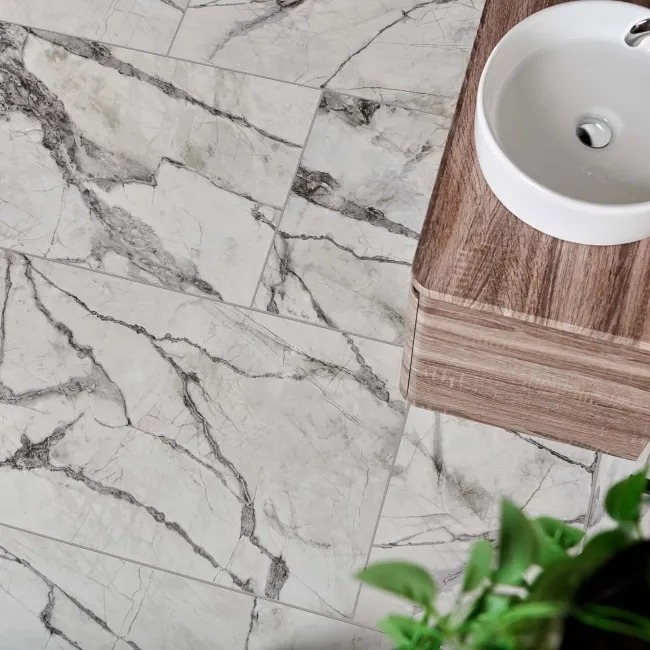 Invisible Marble Effect Gloss Ceramic Wall & Floor Tiles