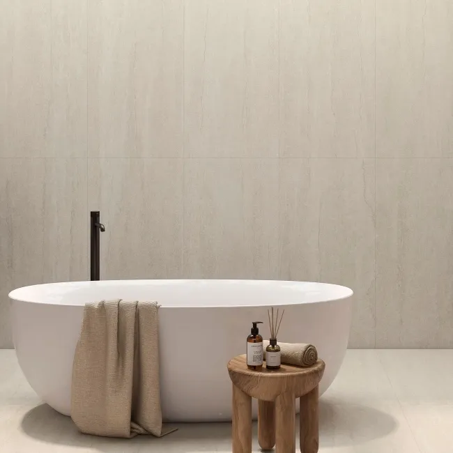 Roca Serena Vein Cut Bone Travertine Effect Matt Porcelain Tile | Tile ...
