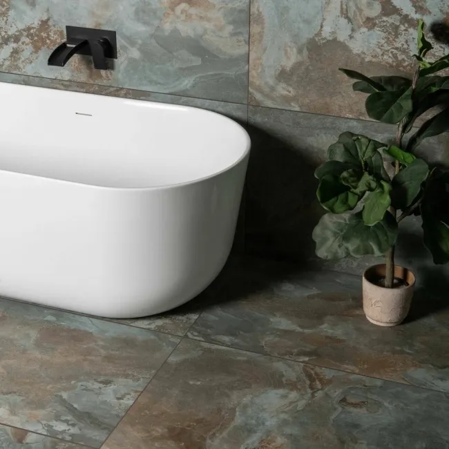 Slate Way Green Matt Porcelain Wall and Floor Tile | Tile Mountain