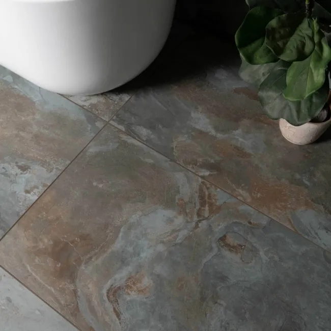 Slate Way Green Matt Porcelain Wall and Floor Tile | Tile Mountain