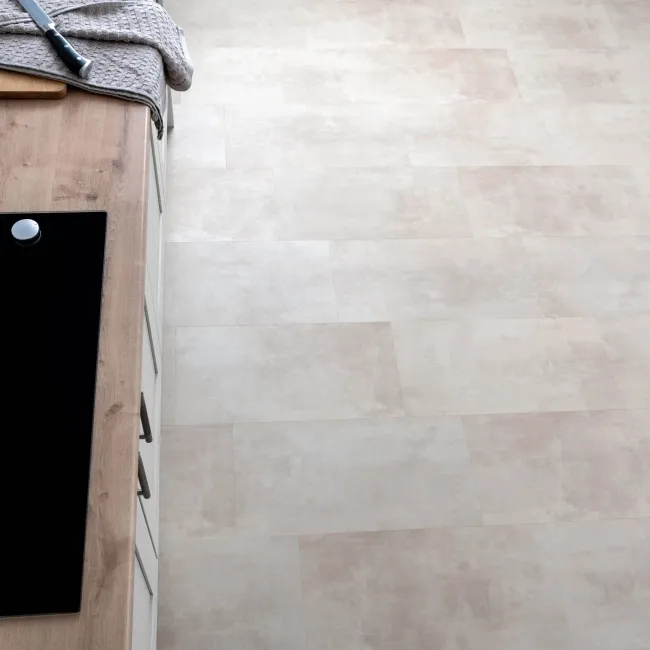 Antalya Beige Stone Tile Luxury Click Vinyl Flooring 5.5mm | Tile Mountain