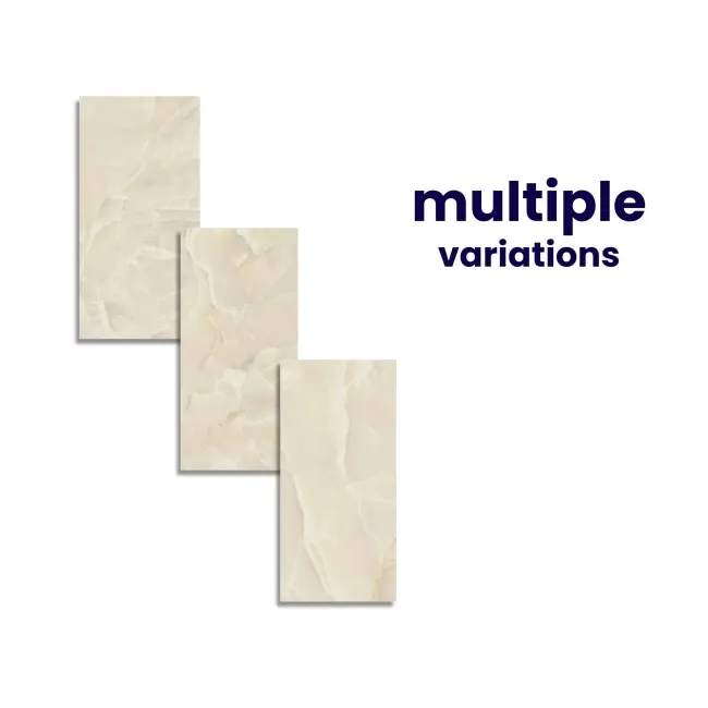 Onyx Marble Effect Cream Polished Porcelain Tile