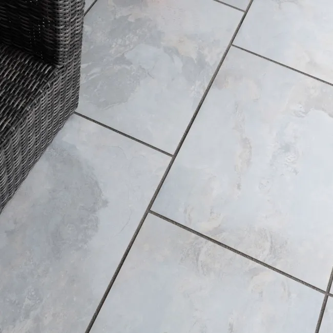 Slate Way Light Grey Matt Porcelain Outdoor Slab | Tile Mountain