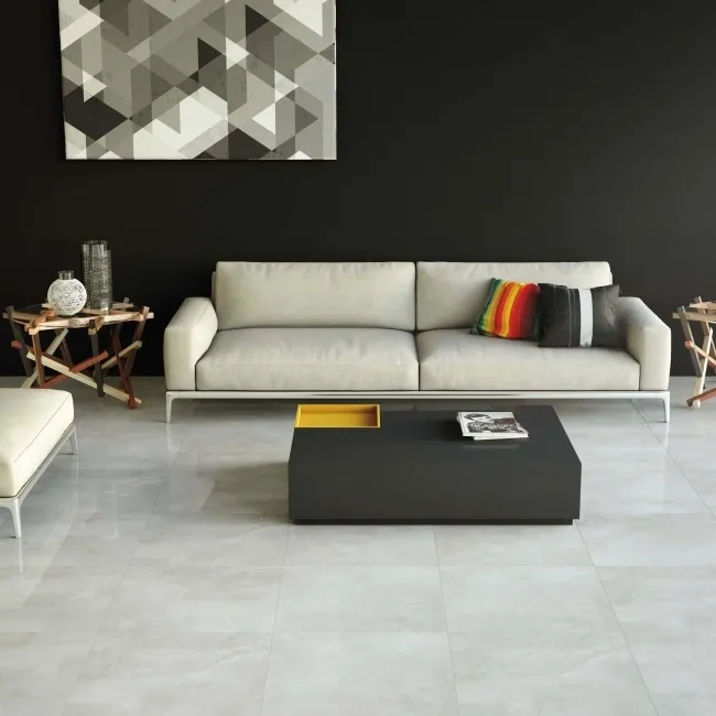 Clinquer Grey Polished Concrete Effect Porcelain Floor Tile | Tile Mountain