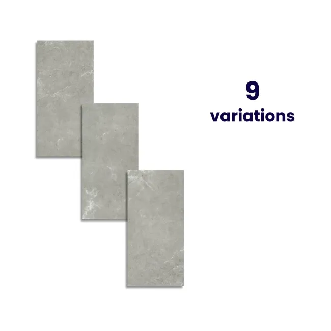 Dalyan Grey Stone Effect Matt Porcelain Wall and Floor Tile | Tile Mountain