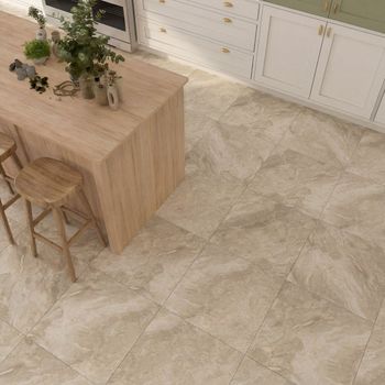 Glacier Beige Stone Effect Polished Porcelain Floor Tile | Tile Mountain